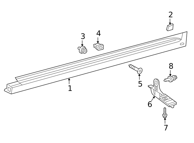 2019-2022 Toyota Avalon Rocker Molding 75851-07905 | Toyota Parts Center