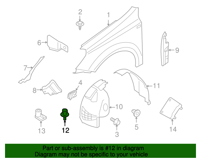 2008 Saturn Astra Fender Liner Rivet 90138810 | GMPartsDirect.com