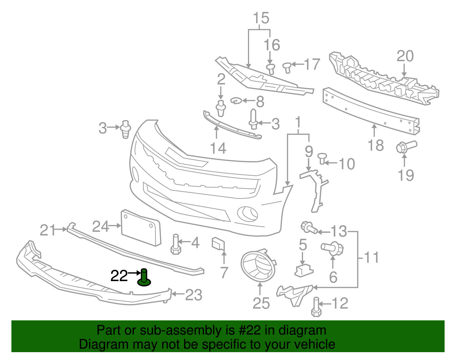 2010-2016 GM Front Bumper Fascia Bolt 11610747 GM | GMPartsDirect.com