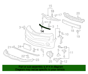 2010-2015 Chevrolet Camaro Front Driver Side Bumper Fascia Blackout ...