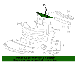 2010-2015 Chevrolet Camaro Front Bumper Fascia Upper Support 92244886 ...