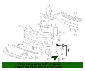 2010-2015 Chevrolet Camaro Front Driver Side Bumper Fascia Lower ...