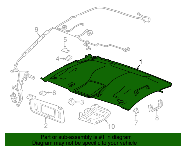 2014-2016 GM Shale Headliner 23413394 GM | GMPartsDirect.com