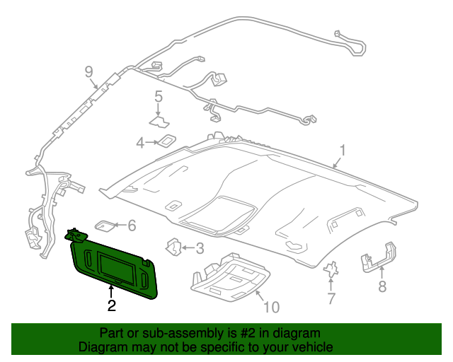 84247140 - Sun-Visor 2017-2019 GM | Chevrolet Parts Direct