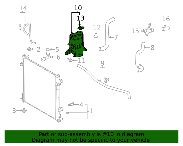 2020-2023 Toyota Engine Coolant Reservoir 16470-0P130 | Toyota Parts Center
