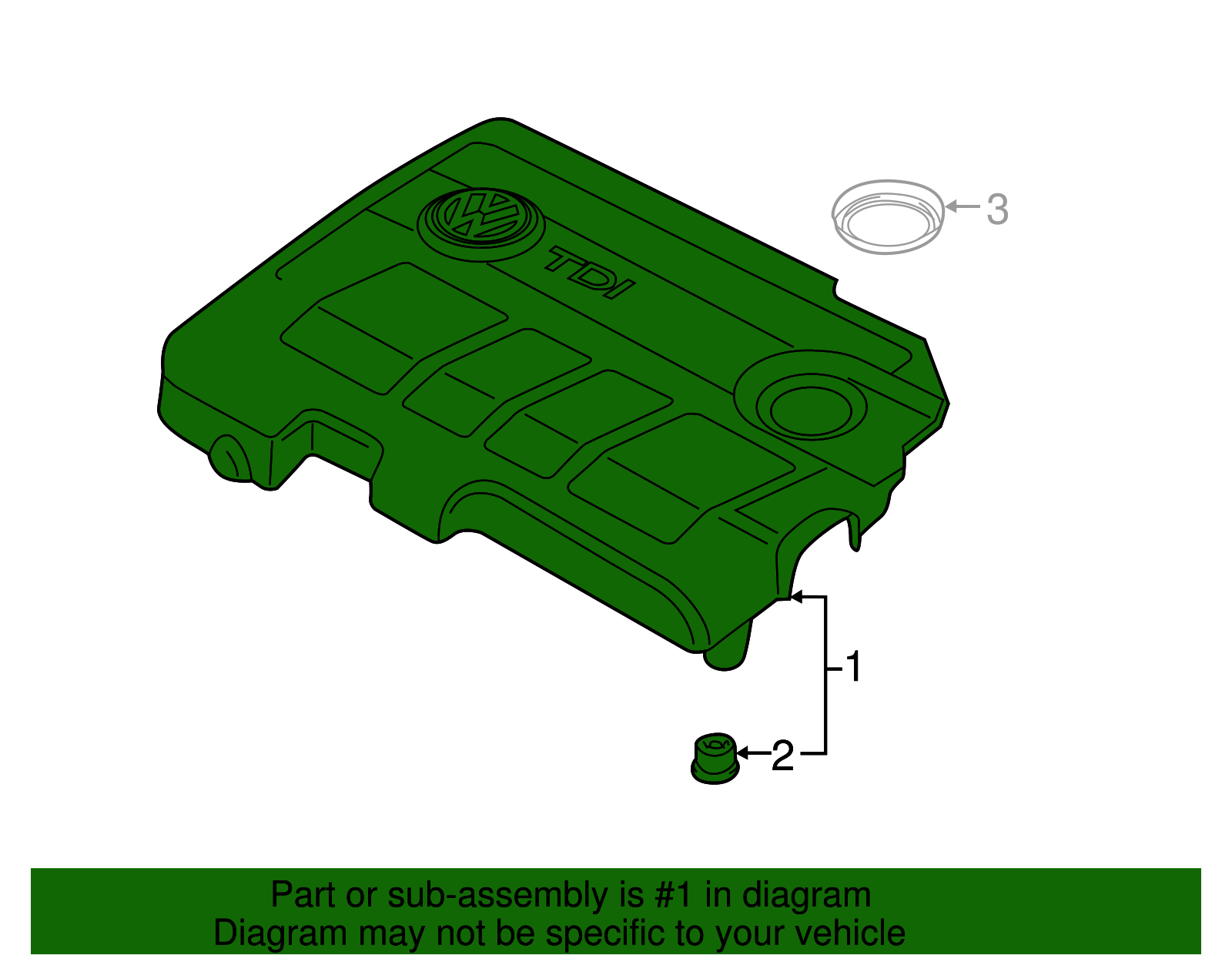 2012-2014 Volkswagen Passat Engine Cover 03L-103-925-R | vwpartscenter