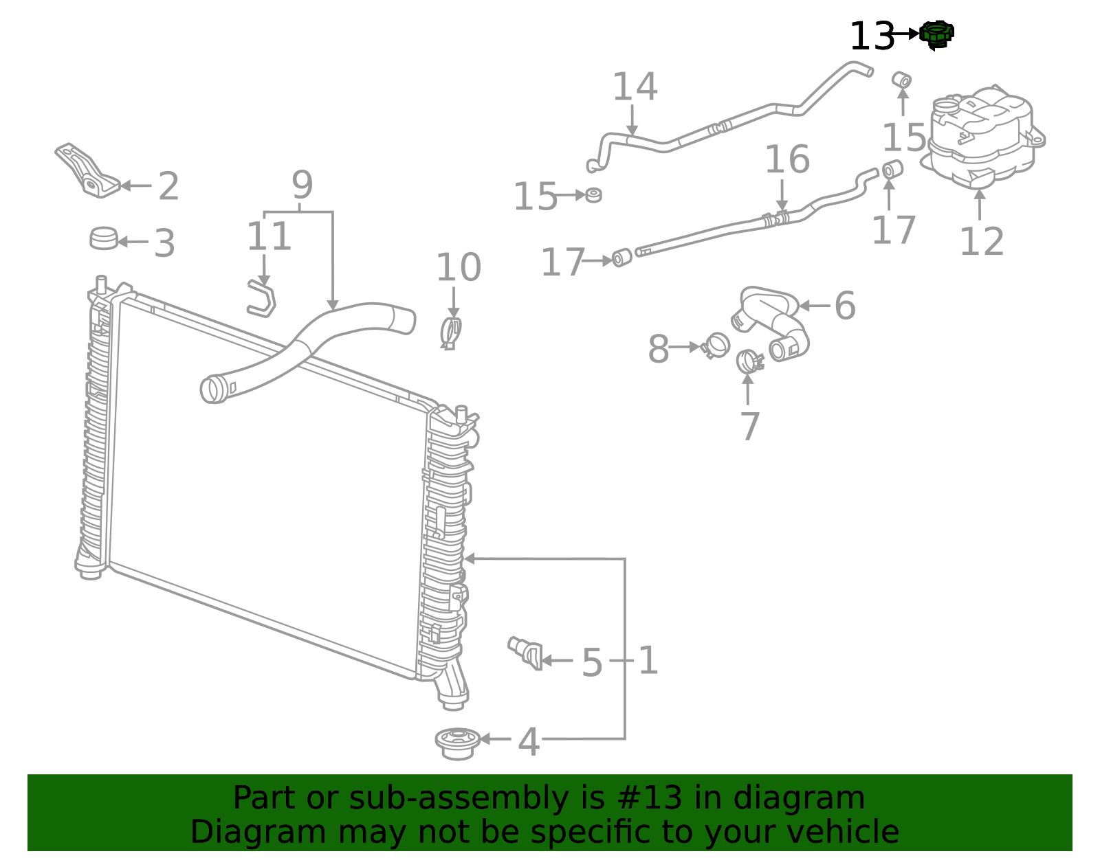 13545896 - 20 P.S.I. Radiator Surge Tank Cap 2025 GM | Chevrolet Parts ...
