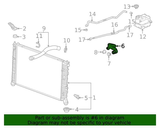 2020-2024 GM Radiator Inlet Hose 85119166 GM | GMPartsDirect.com