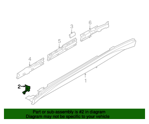 51127332335 - 2016-2021 BMW X1 Rocker Molding Mount Bracket (51-12-7 ...