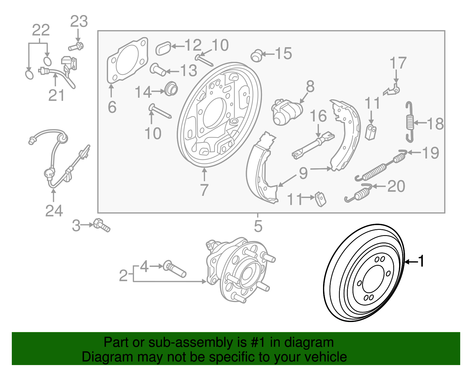 58411-3X000 - Brake Drum - 2017-2021 Hyundai | World OEM Parts Hyundai