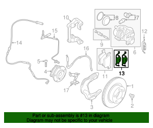 34116860087 - 2014-2019 BMW Brake Pads Retainer Spring (34-11-6-860-087 ...