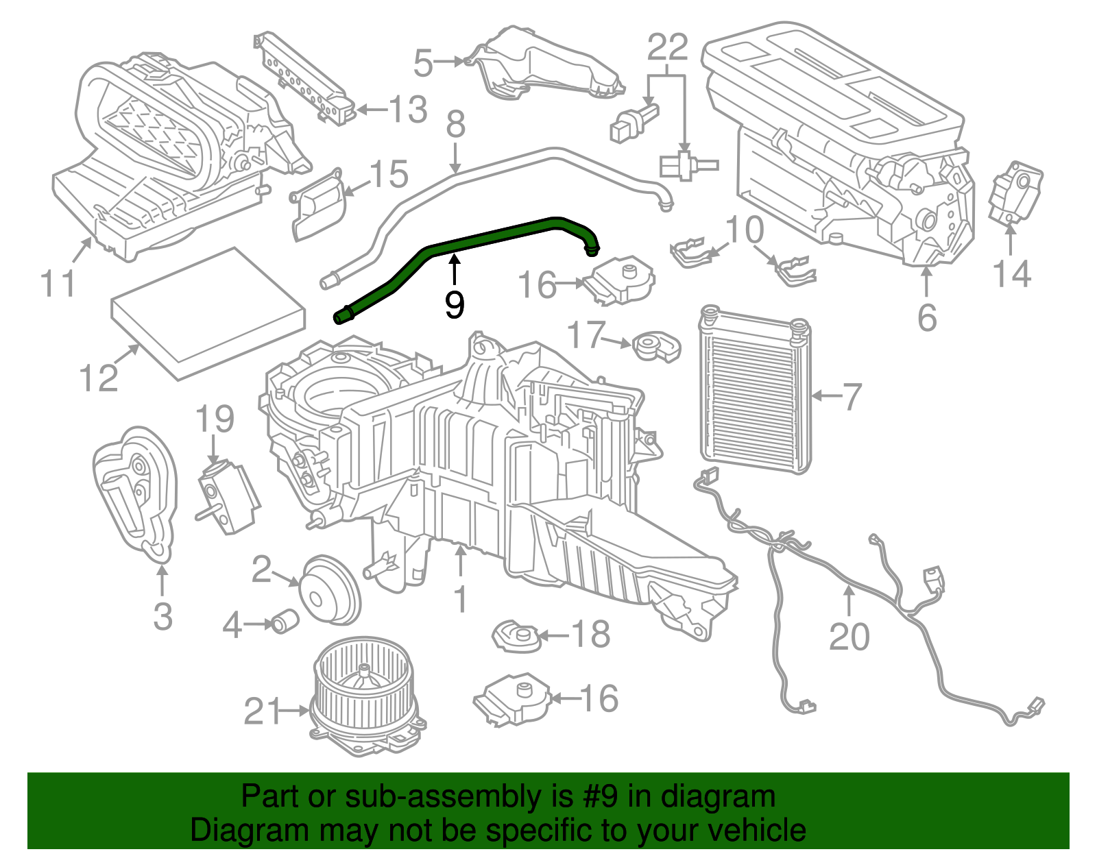 2018-2020 Ford F-150 | HVAC Heater Hose | JL3Z-18472-BB | Walls' Ford Parts