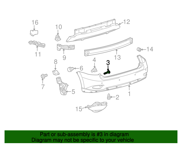 52599-48041 - Bumper Cover Stopper - 2010-2015 Lexus | MyLexusParts