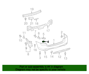2008-2010 Toyota Highlander Bumper Cover Side Support 52154-48010 ...