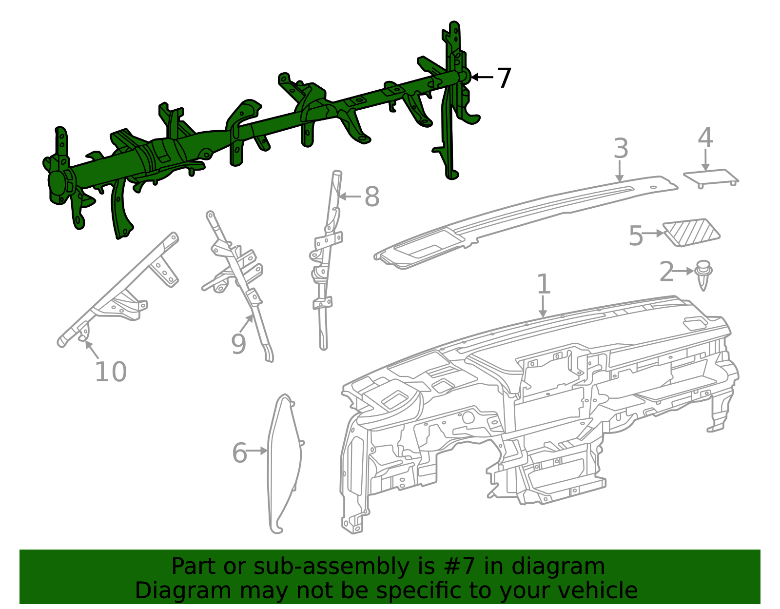 55330-0E130 - 2020-2024 Toyota Highlander - Reinforced Beam | Sparks Parts