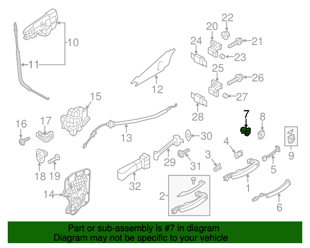 2011-2024 Audi Interior Door Handle Trim 4H0-837-167 | Audi USA Parts