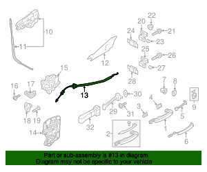 4G0-839-085 - Door Latch Cable 2012-2018 Audi | Audi OEM Parts