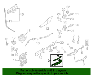 2011-2015 Audi Handle, Outside 4H0-837-206-B-GRU | Audi USA Parts