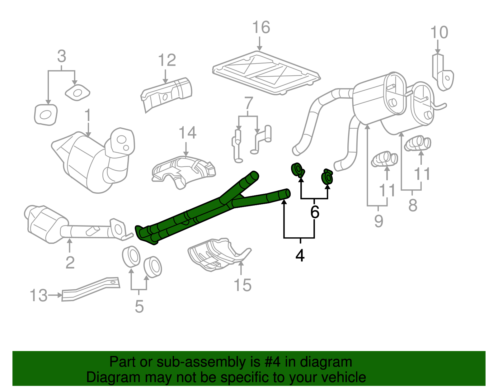 25958410 - Exhaust Pipe with 3-Way Catalytic Converter, Shield, Flange ...
