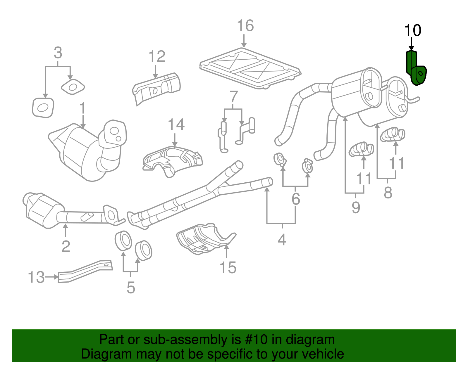 2004-2013 GM Exhaust Pipe Rear Hanger 22822466 | OEM Parts Online