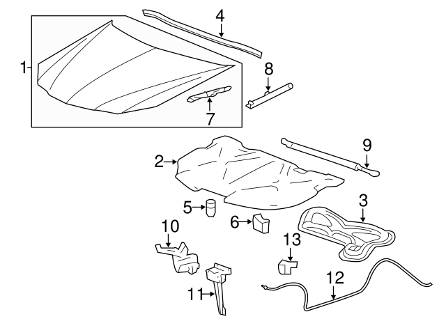 2004-2016 GM Primary Hood Latch Release Cable 10311086 | Auto Parts Express