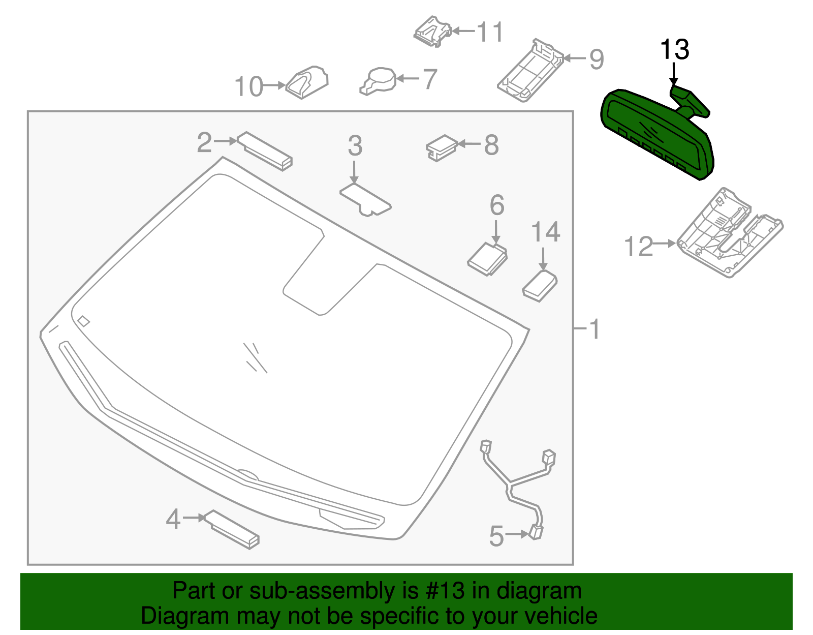 2012-2020 Hyundai Mirror Inside 85101-3Q000 | Retail Performance Auto Parts