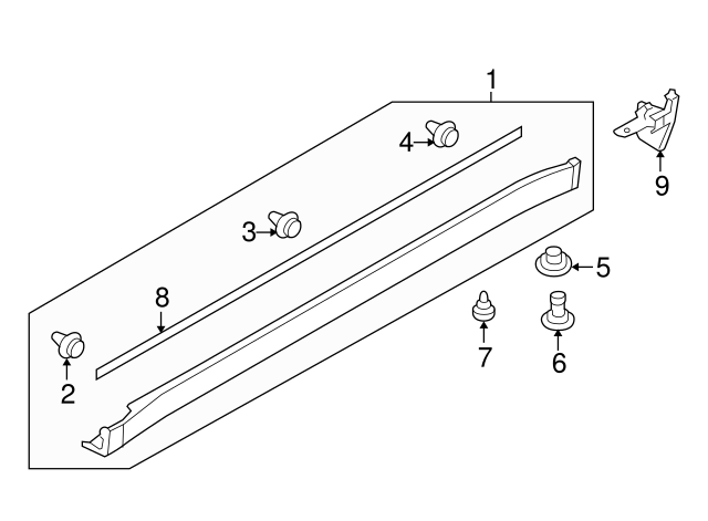 2005-2009 Subaru Rocker Molding 96051AG04ANN | Subaru Parts Store