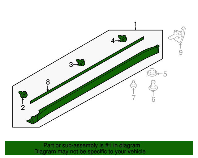 96051AG05ANN - Rocker Panel Guard 2005-2009 Subaru | AutoNationParts.com