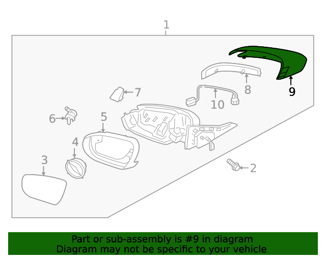 87616-J6000 - Mirror Cover - 2019-2020 Kia K900 | Kia Auto Parts