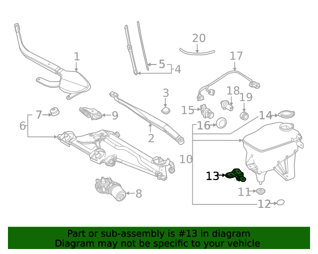 2016-2020 Toyota Mirai Windshield Washer Fluid Reservoir Bracket 85337 ...