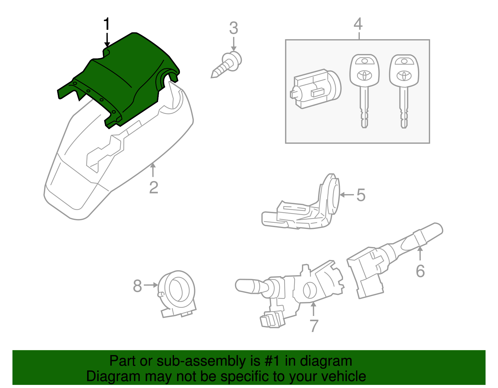 2020-2022 Toyota 2020-2022 Toyota - Upper Shroud 45286-0C080-C0 ...