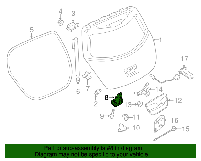 2007-2017 Nissan 2007-2013 Nissan Versa Juke Rogue Leaf Rear Trunk Lock ...