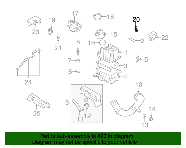 14711-40006-B - Intake Hose Clamp - 2007-2009 Hyundai Santa Fe | World ...