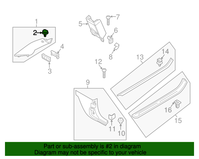 Genuine BMW 51-43-7-001-491 | Upper Center Pillar Trim Clip | FREE ...