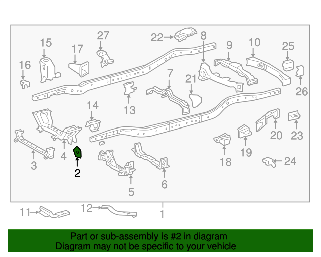 2010-2023 Lexus GX460 Frame Rail Bracket 51136-60060 | AutoNationParts.com