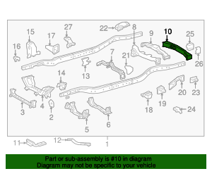 51209-60220 - Frame Crossmember 2010-2023 Lexus GX460 | AutoNationParts.com