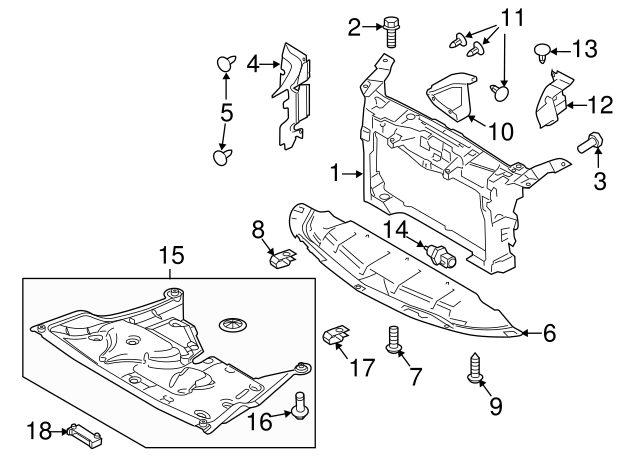 2010-2012 Ford Radiator Support Splash Shield Clip -W790179-S900 ...