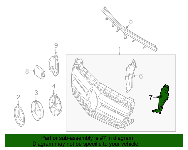 246-888-00-38 - Radiator Support Air Duct 2015-2017 Mercedes-Benz ...