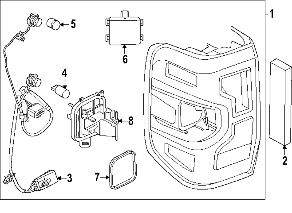 N1WZ-13412-X - Tail Light Wiring Harness 2024 Ford Ranger | Big 3 Auto ...