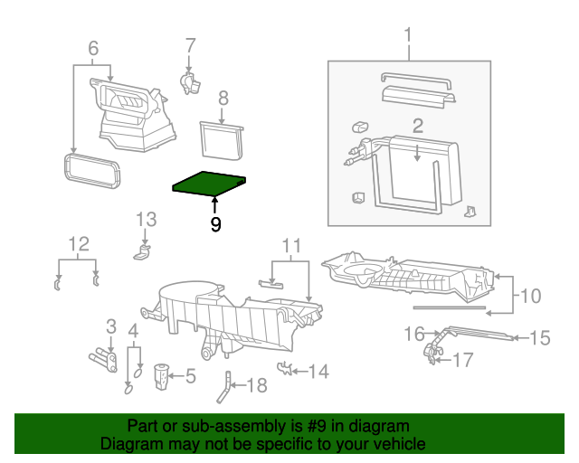 2003-2008 Pontiac Vibe Cabin Air Filter 88970273 | GMPartsDirect.com
