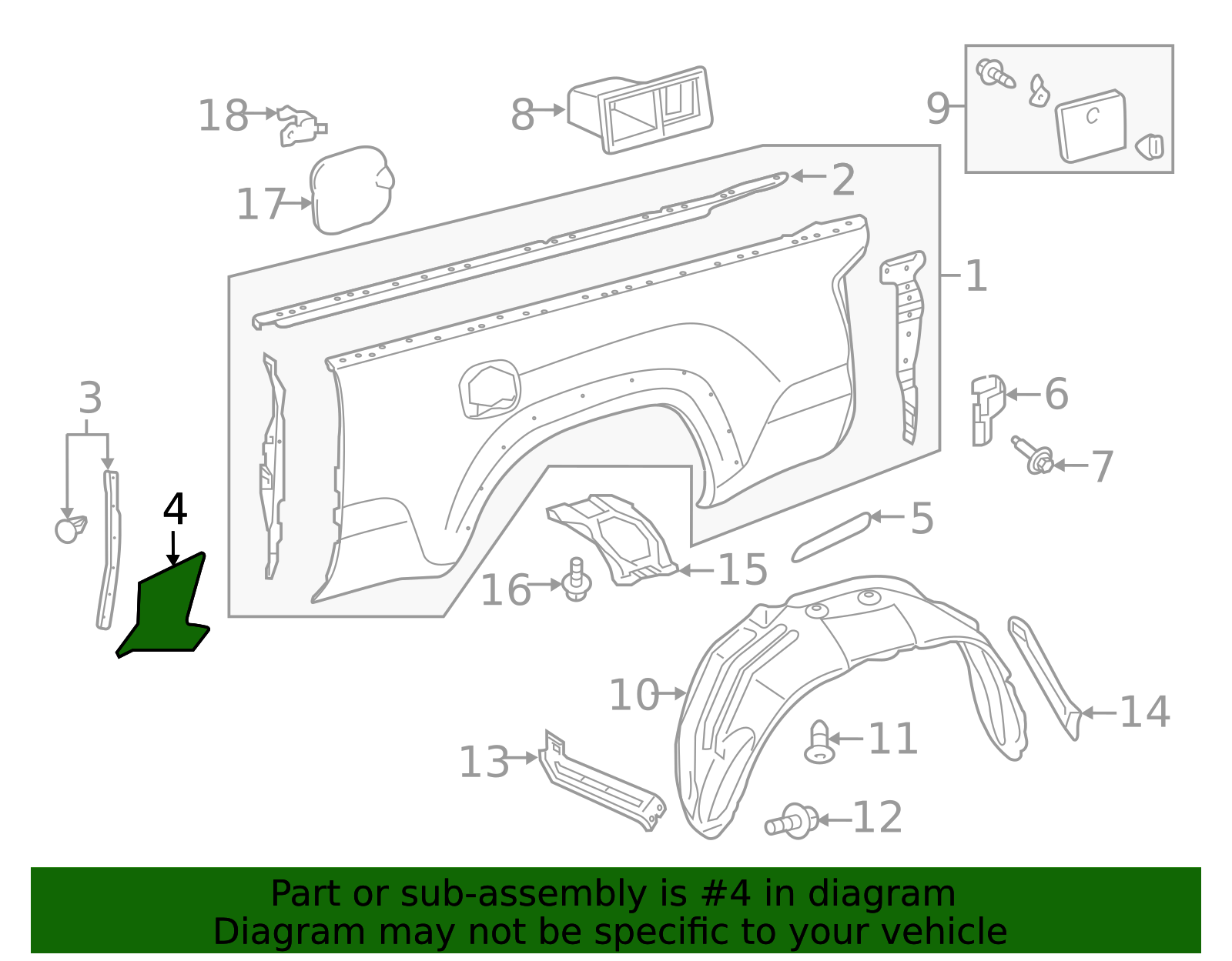 2016-2023 Toyota Tacoma Side Panel Protector 76928-04020 | Toyota Parts ...