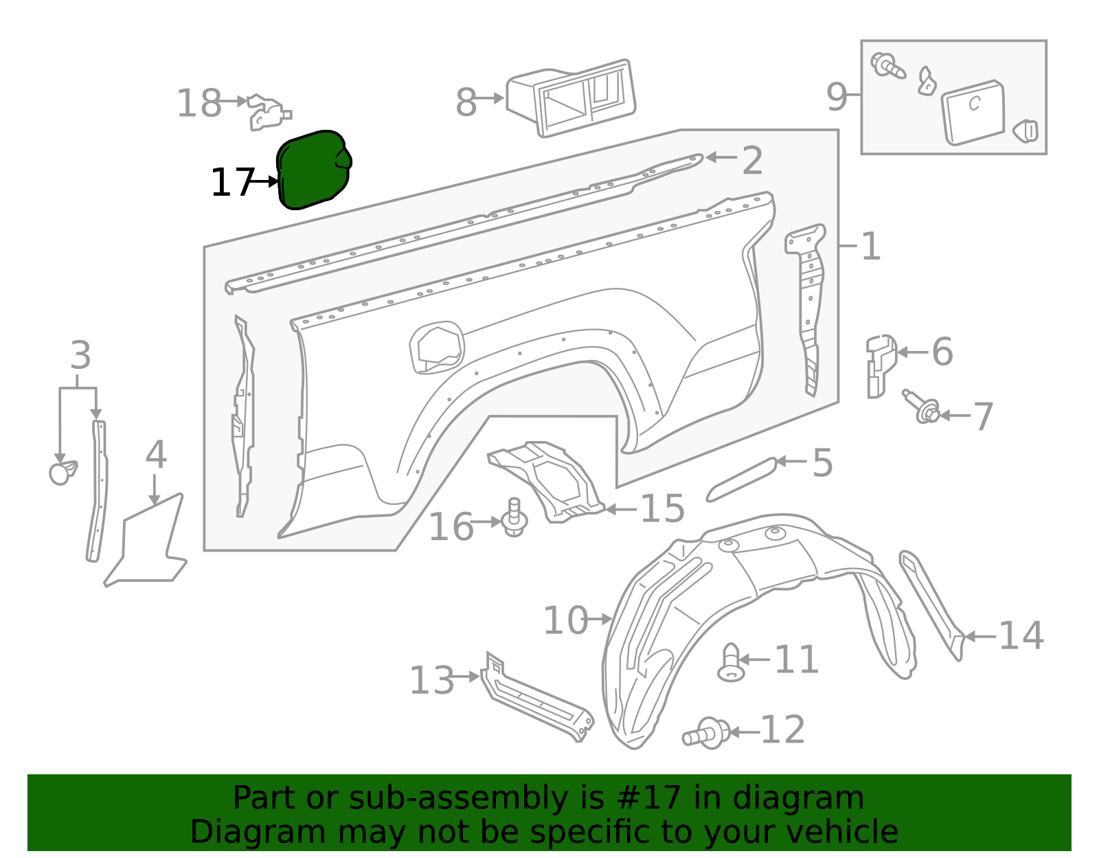 2016-2021 Toyota Fuel Filler Lid Door Sub Assembly Tacoma | Conicelli ...