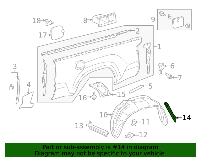 65673-04020 - Rear Brace - 2016-2023 Toyota Tacoma | OEM Genuine Toyota ...