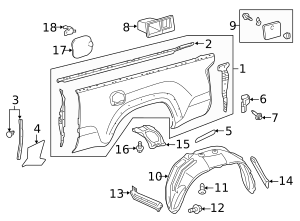 2016-2023 Toyota Tacoma Corner Trim 62572-04020 | Sparks Parts