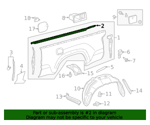 2016-2023 Toyota Tacoma Side Panel Reinforcement 65501-04040 | Toyota Parts