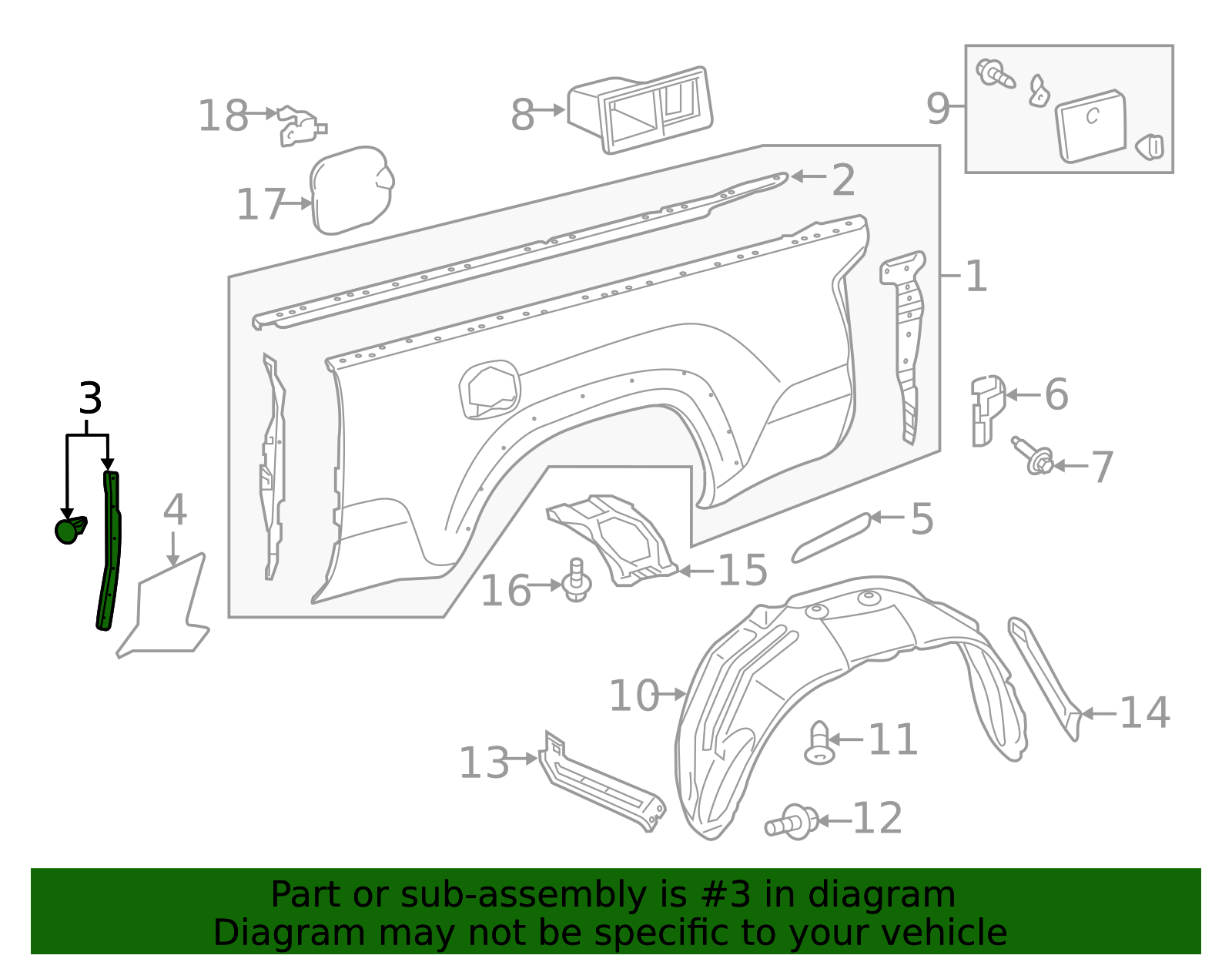 57177-04011 - Side Panel Seal 2016-2023 Toyota Tacoma | Longo Toyota Parts