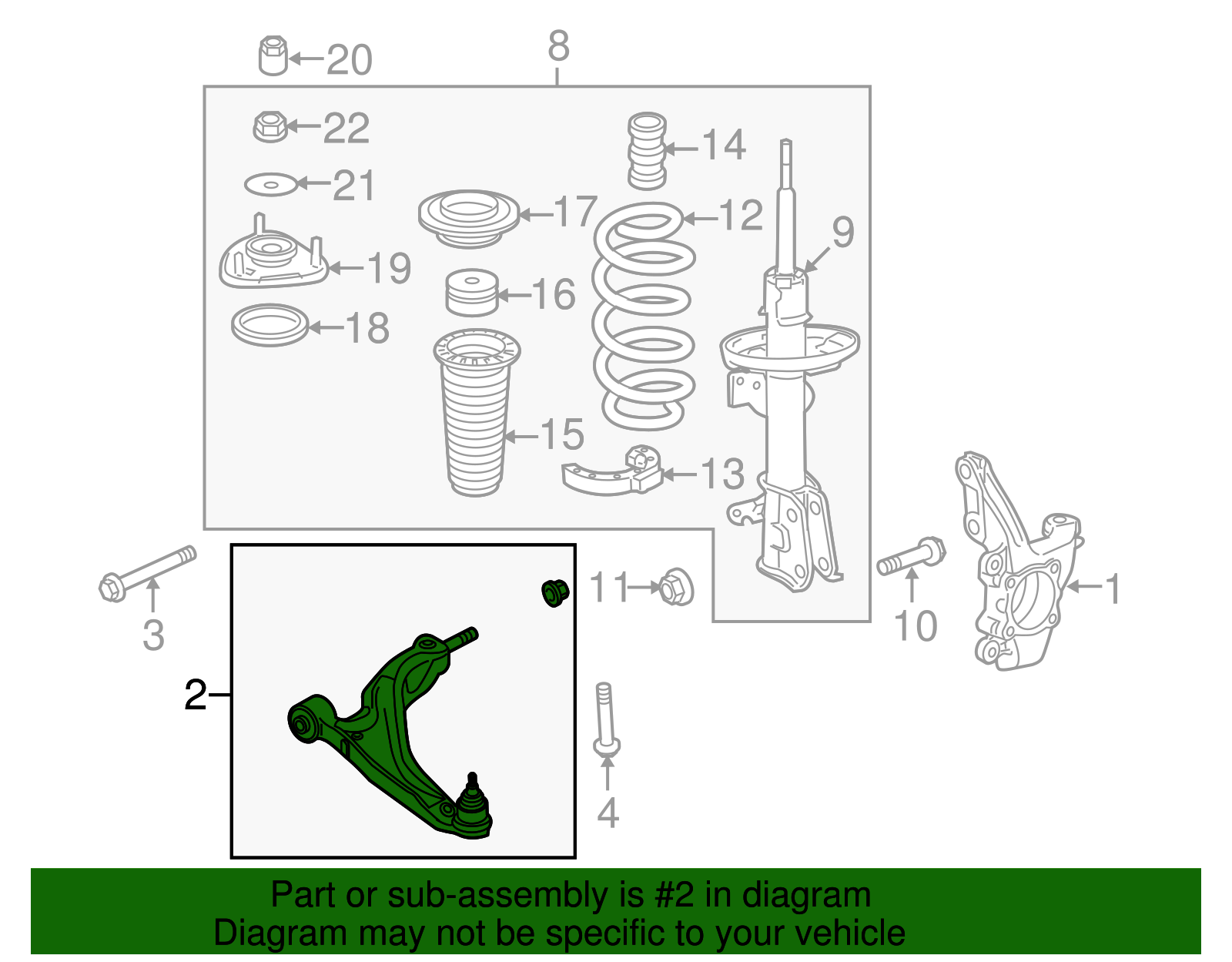 51360-SZA-A07 - Lower Control Arm 2009-2015 Honda Pilot | Honda Parts ...