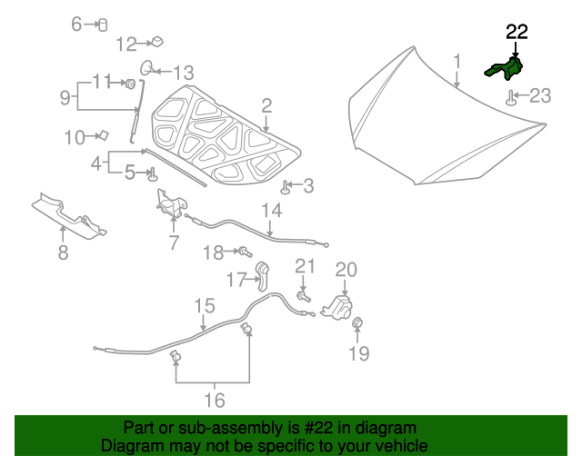 2007-2010 Hyundai Elantra Hinge 79120-2H000 | OEM Parts Online