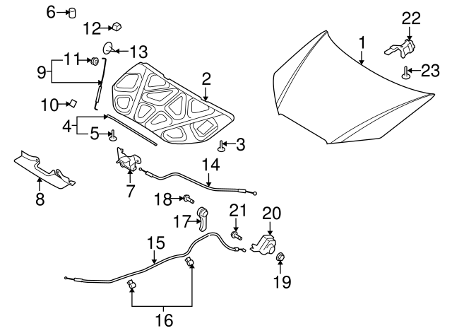 2007-2010 Hyundai Elantra Hinge 79120-2H000 | OEM Parts Online