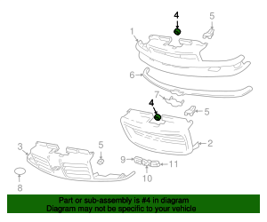1998-2014 GM Front Grille Nut 11609858 GM | GMPartsDirect.com